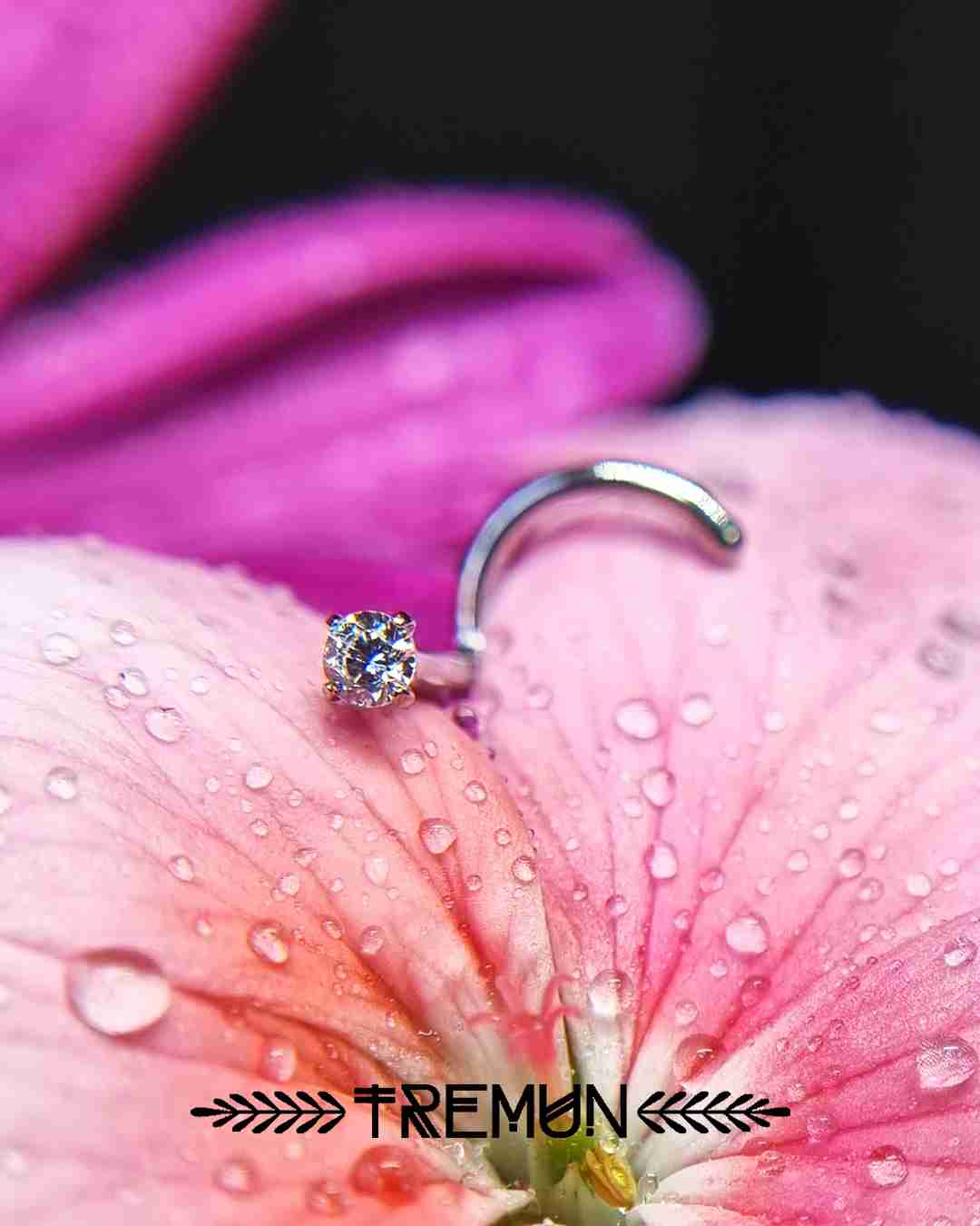 Nostril Screw Prong Set CZ – Tremun Piercing